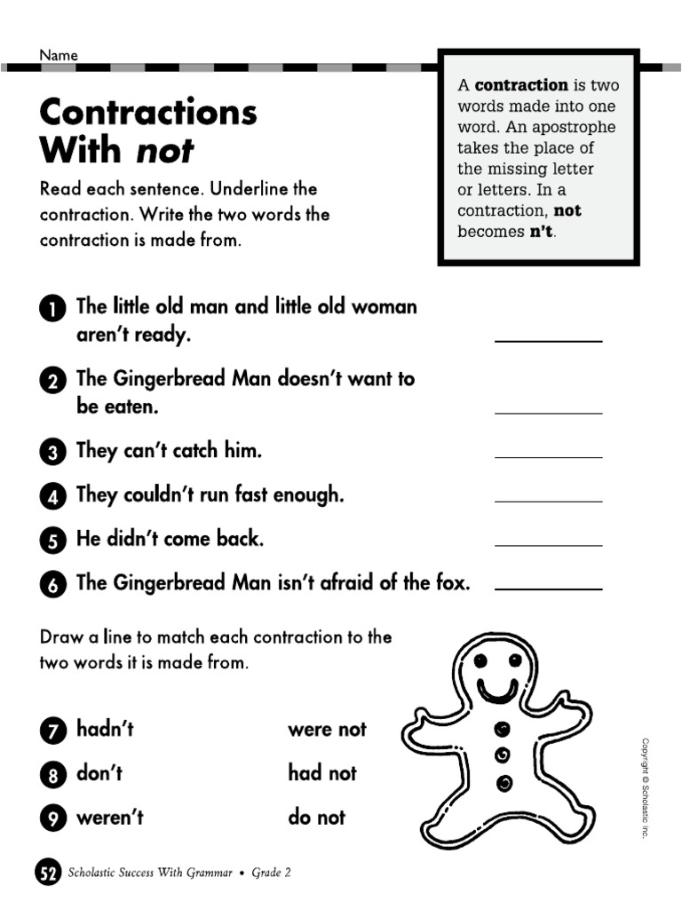 Contractions Gingerbread | PDF