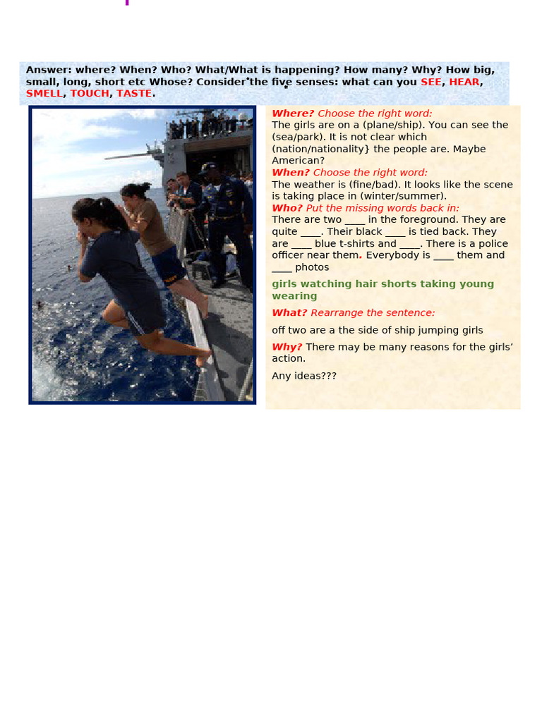 Describing A Picture - Kopie | PDF