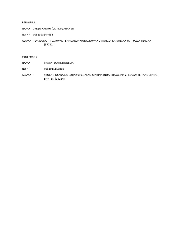 PENGIRIM | PDF