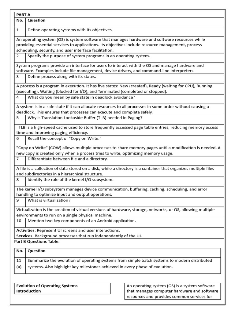 OS Answer Key - University Question | PDF | Virtual Machine | Operating System