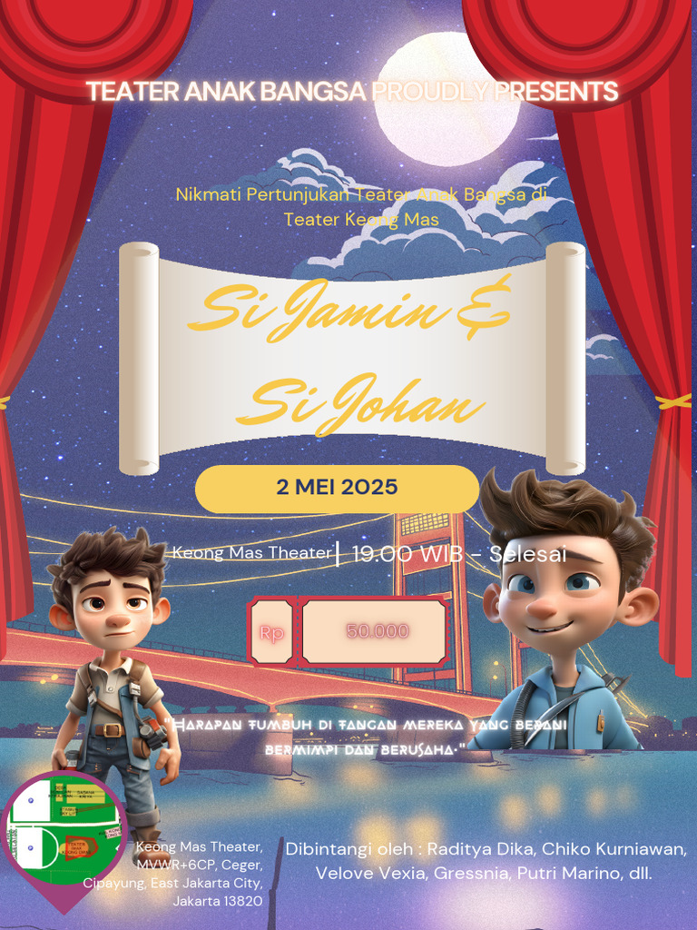 Biru Ilustrasi Pertunjukan Teater Budaya Flyer PDF | PDF