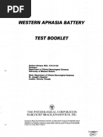 (WAB) Western Aphasia Battery - Bedside Record Form | PDF