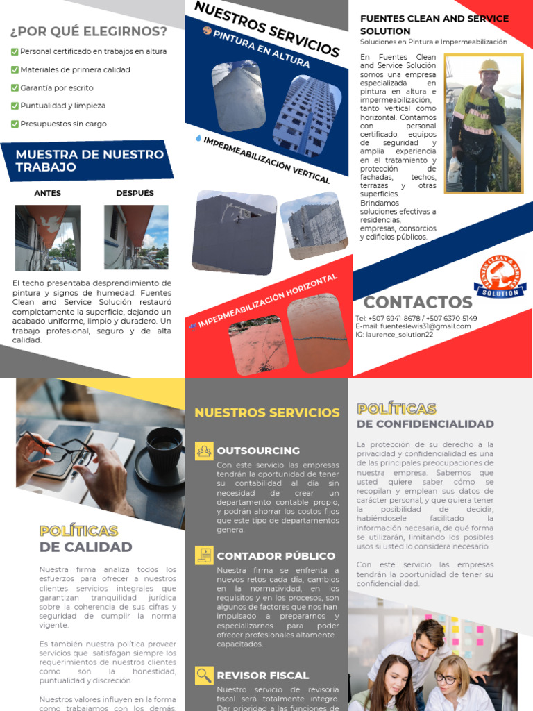 Folleto Brochure de Servicios Empresa Profesional Gris y Amarillo ...