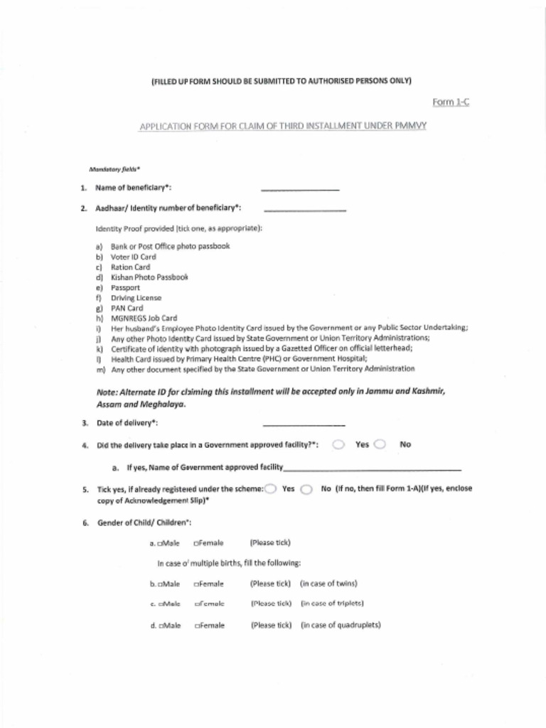 Form 1-C | PDF