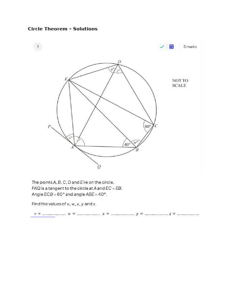 Circle Theorem - Solutions Level - 3 | PDF
