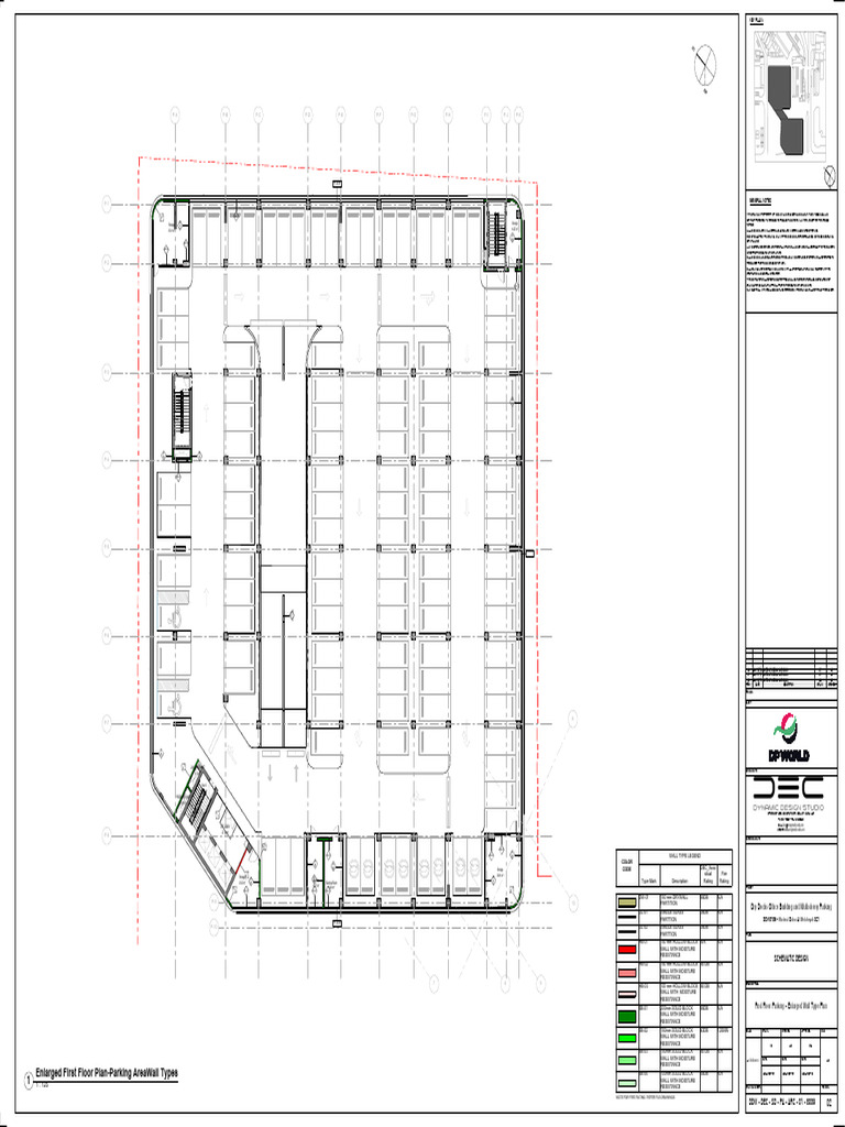 First Floor Parking Wall Types Plan | PDF | Wall | Architectural Design