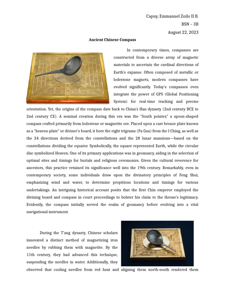 Ancient Chinese Compass Capuy Emmanuel | PDF | Compass | Divination