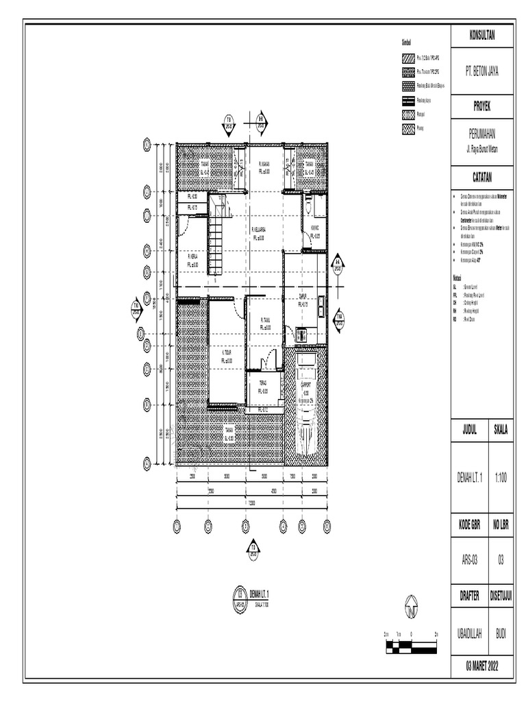 Denah Lantai dan Elevasi Rumah | PDF