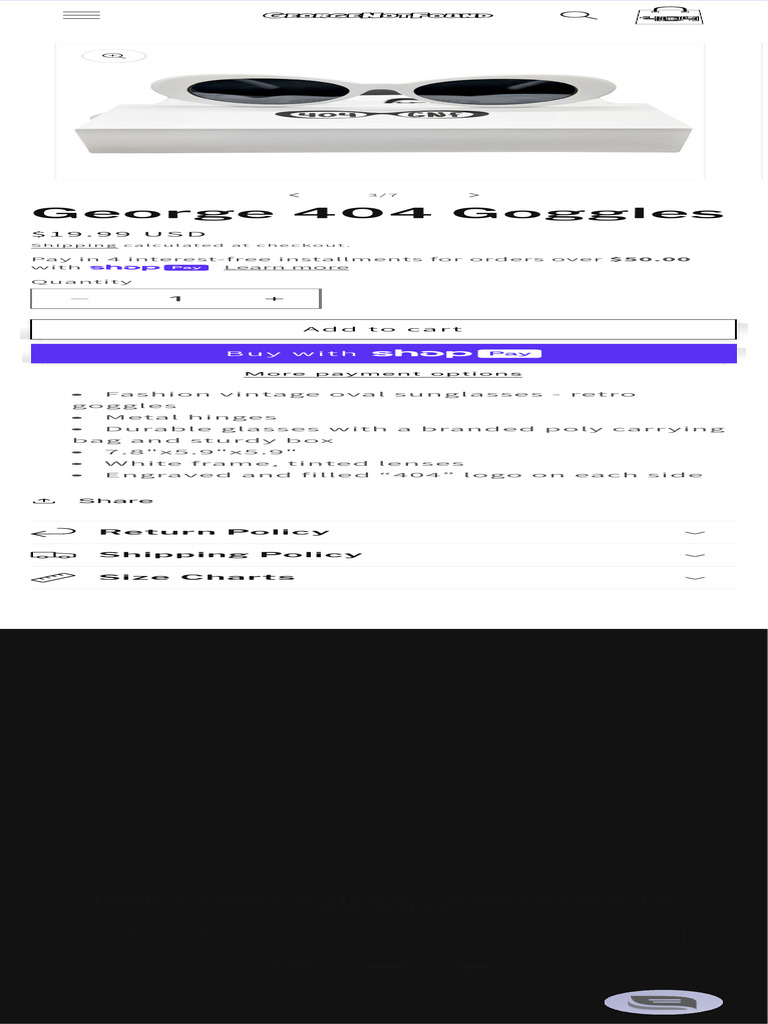 George 404 Goggles - GeorgeNotFound | PDF