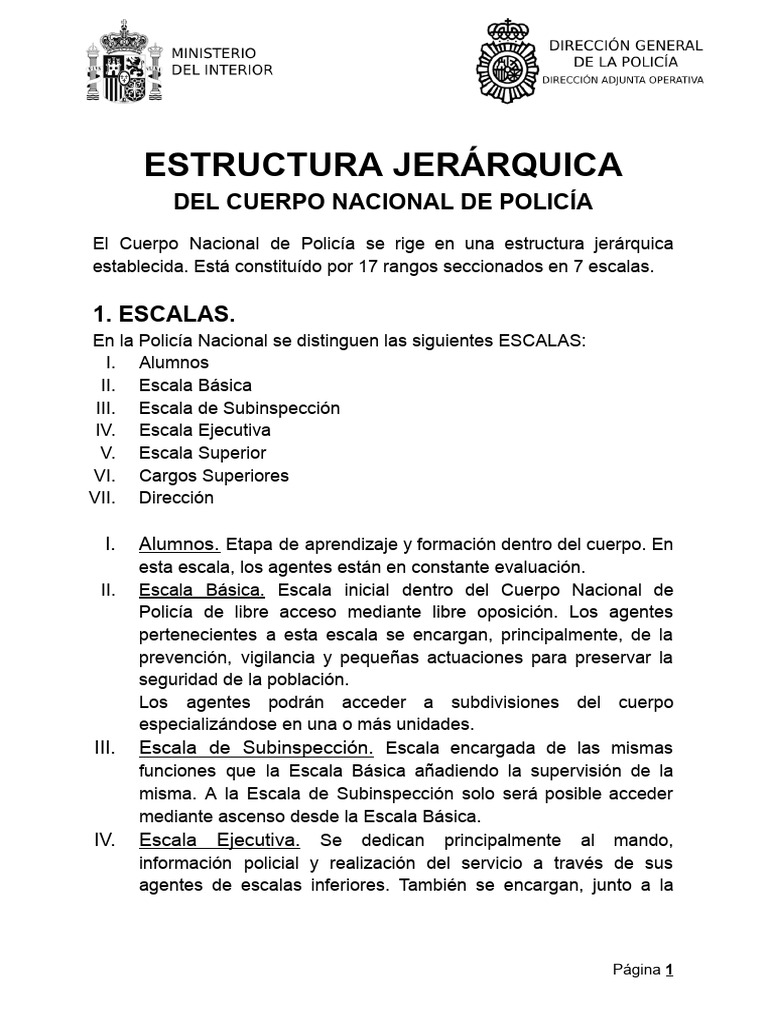 Jerarquía CNP | PDF | Cumplimiento de la ley | Crimen y violencia