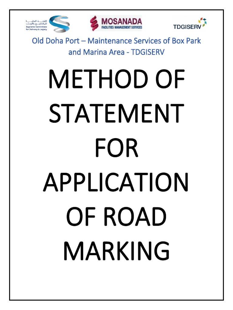 09 Method of Statement - Road Marking | PDF | Road | Personal Protective Equipment