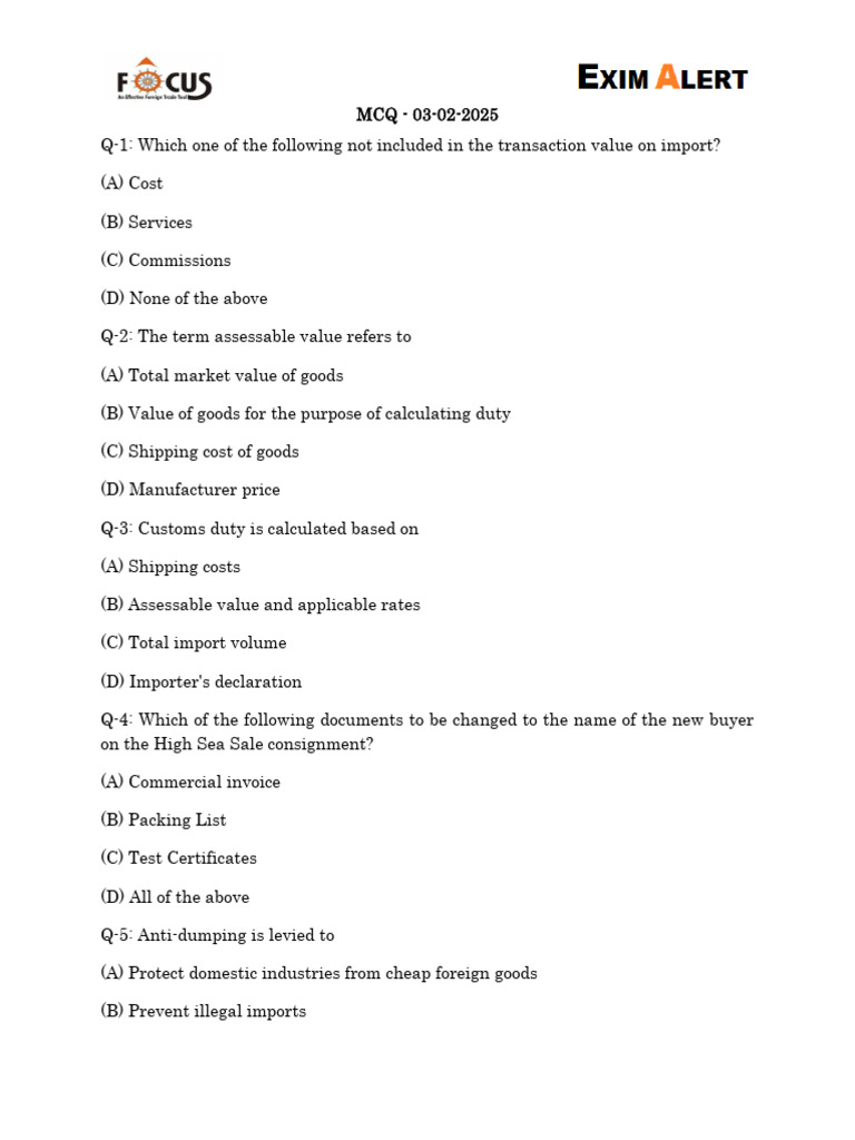MCQ - 03-02-2025 | PDF