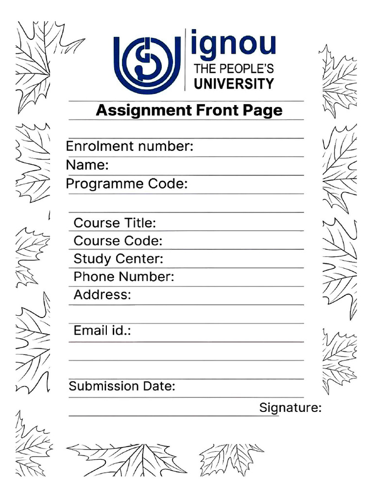 Design Ignou Cover Page | PDF