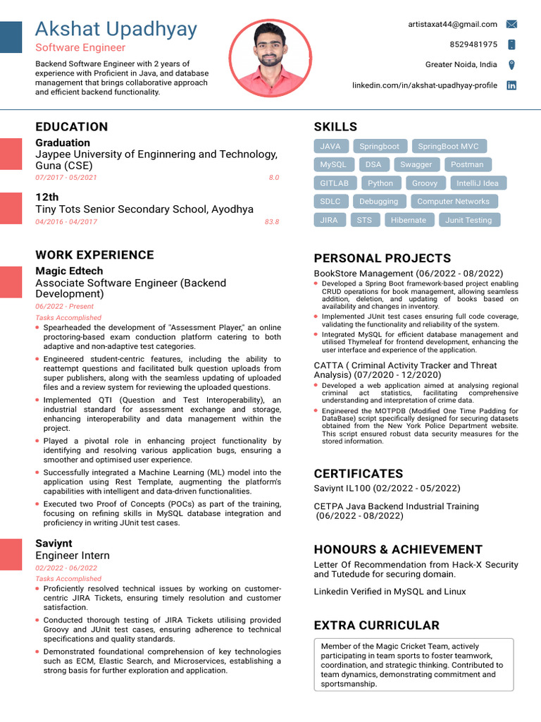 Akshat's Resume Profile | PDF | Databases | My Sql