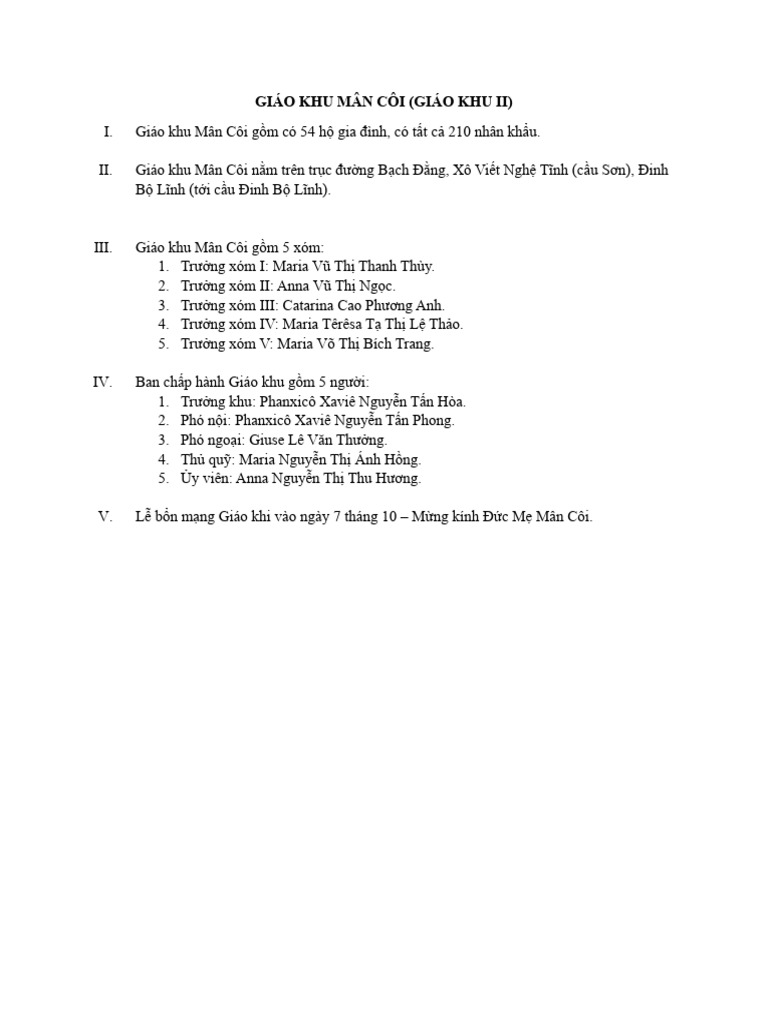 Giáo Khu Mân Côi | PDF