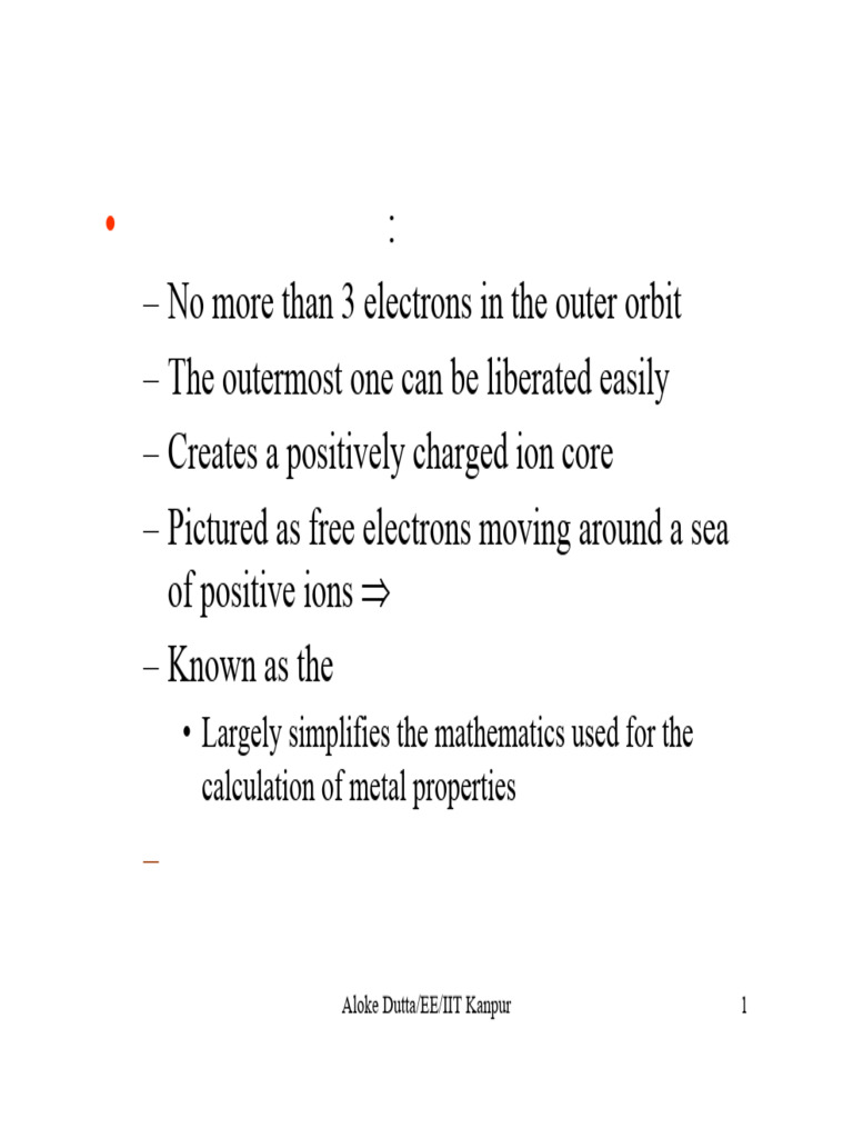 Metallic Bonding: Gives Rise To High Electrical and Thermal ...