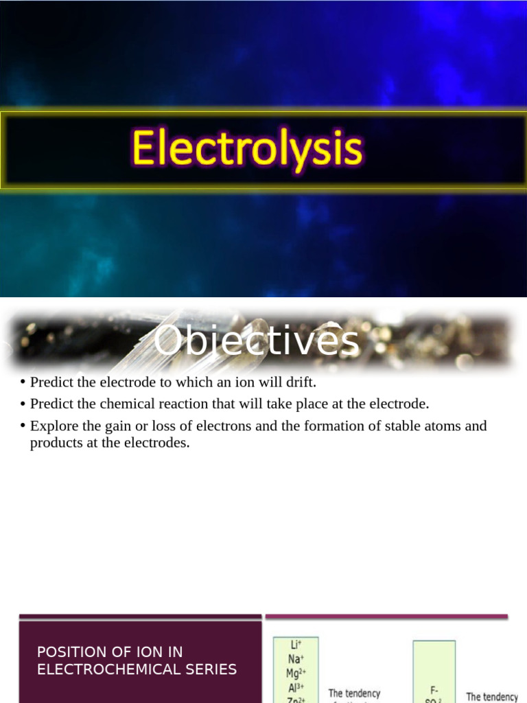 Factors Affecting The Preferential Discharge of Ions Weeks Two and ...