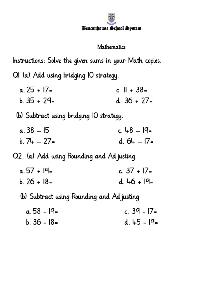 Mathematics Autmn Break Task | PDF