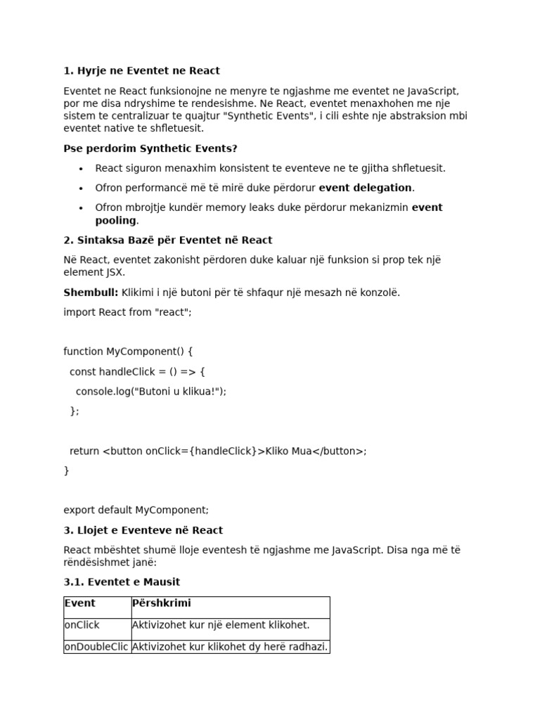 Leksion 3 Eventet | PDF