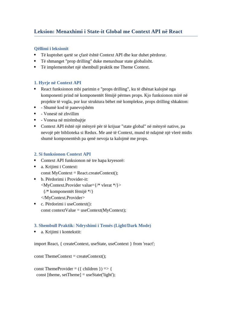 Leksion Context API | PDF