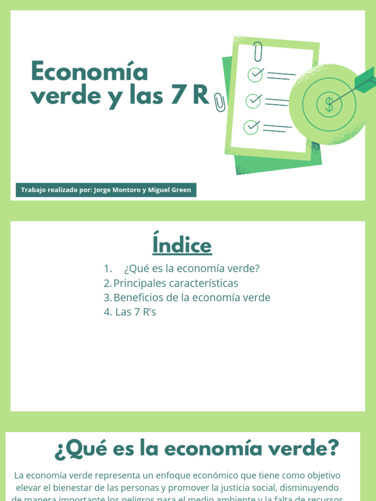 Economía Verde y Las 7 R | PDF | Residuos | Sustentabilidad