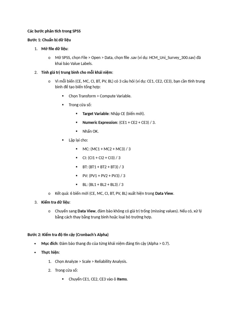 Huong Dan CR PCA EFA | PDF