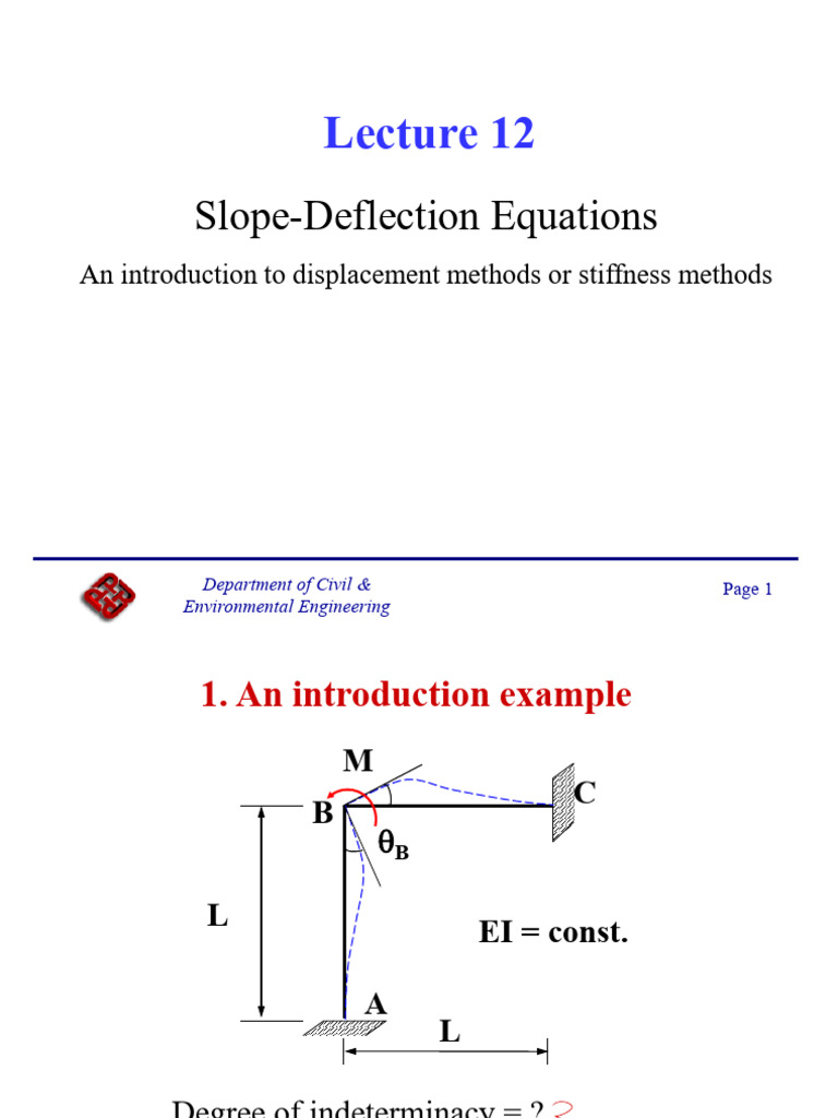 Lecture 12 - Slope - Deflection | PDF | Structural Analysis | Mechanical Engineering