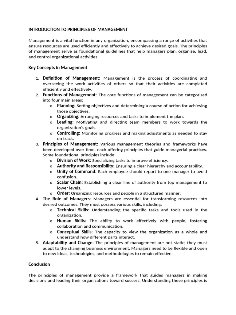 Principles of Management Explained | PDF | Goal | Motivation