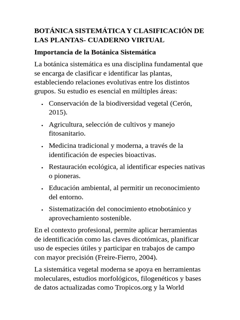 Botánica Sistemática y Clasificación de Las Plantas | PDF | Plantas | Botánica