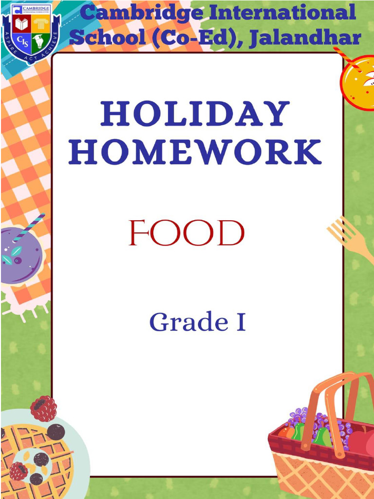 Holiday Homework Grade-I | PDF | Foods | Fruit