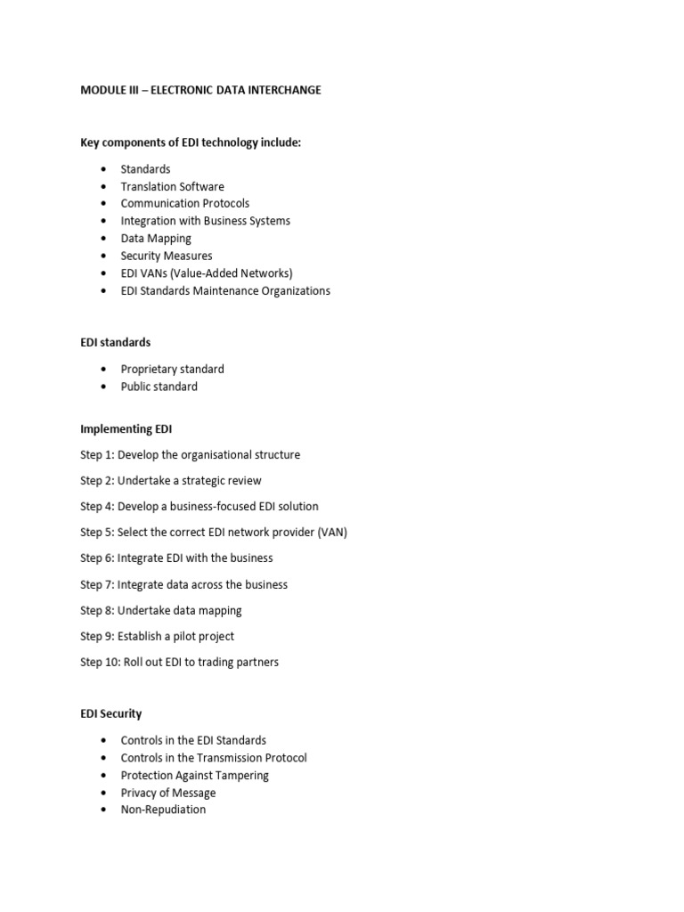 MODULE III Important Points | PDF | Electronic Data Interchange | Payments
