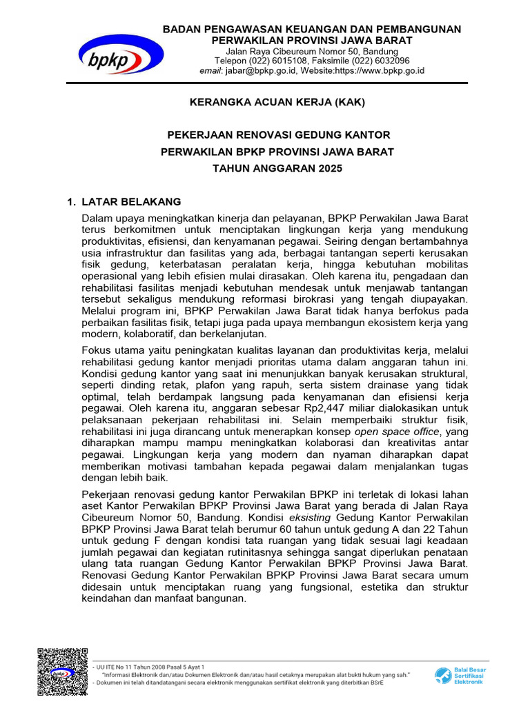 KAK Rehab Gedung Jabarsigned | PDF