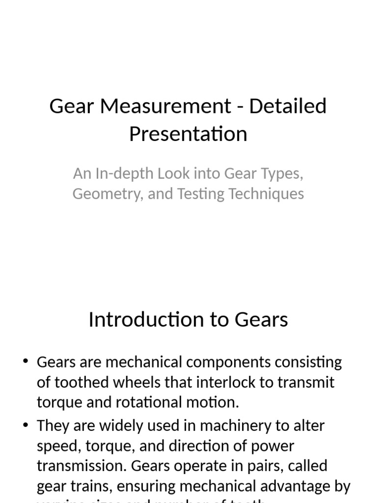 Gear Measurement Detailed Presentation | PDF | Gear | Circle