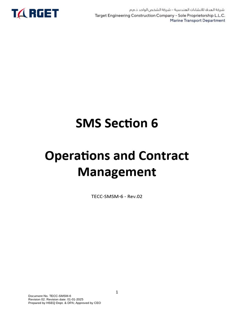 TECC-SMSM-6 - Operations and Contract Management | PDF | Shipping