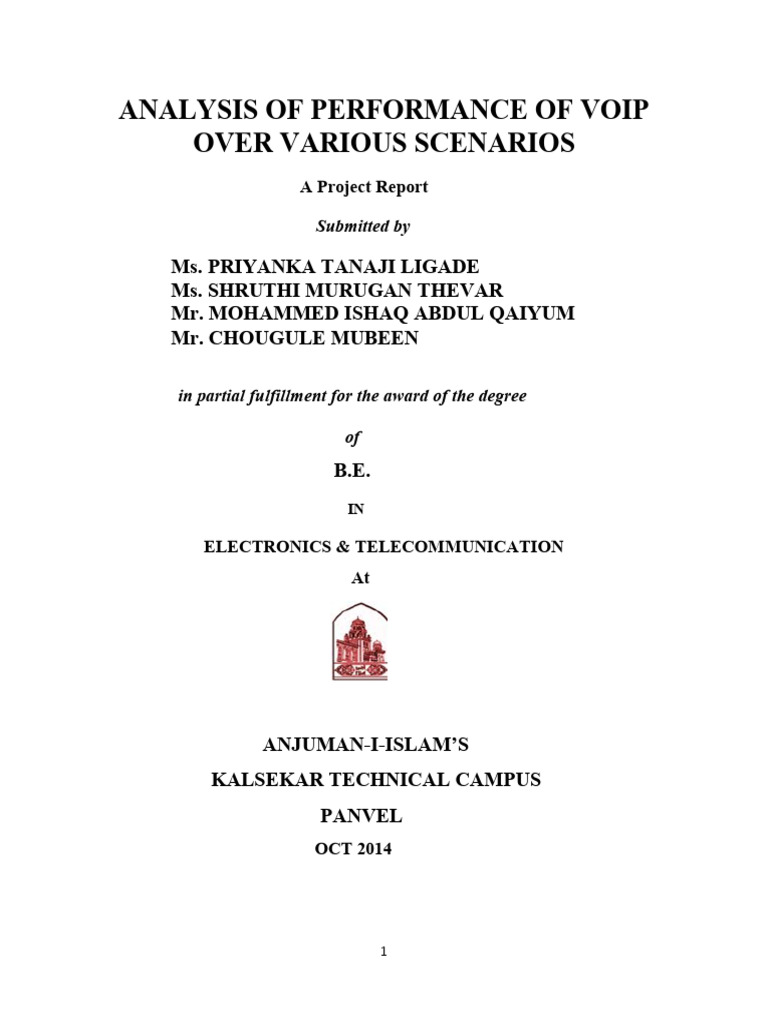 Analysis of Performance of Voip | PDF | Voice Over Ip | Computer Network