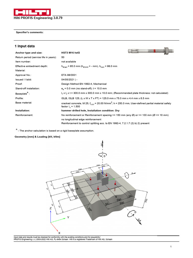 Hilti PROFIS Base Plate Design Guide | PDF