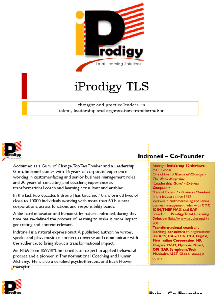 IProdigy TLS Intro Deck Ver 2.20 | PDF | Learning | Leadership