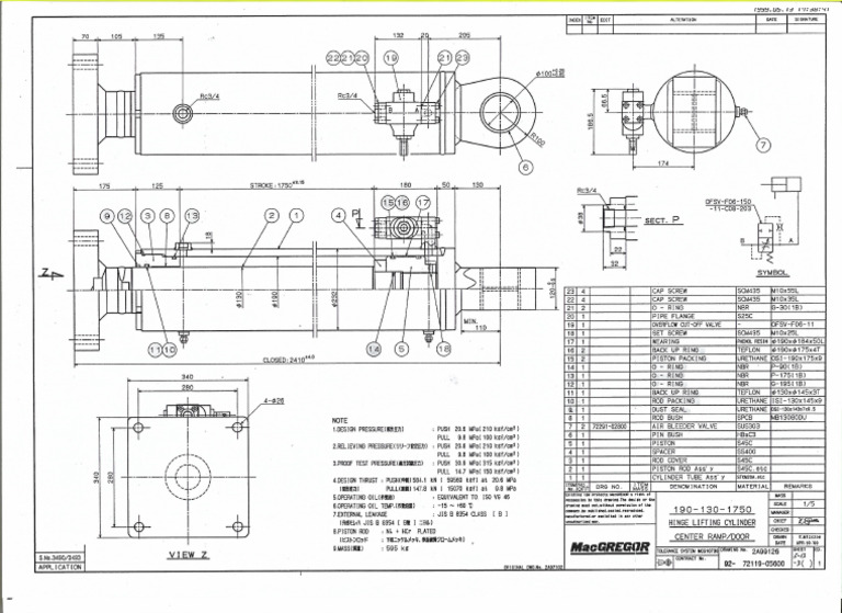 Hinge Lifting Cylinder Center Ramp Door | PDF