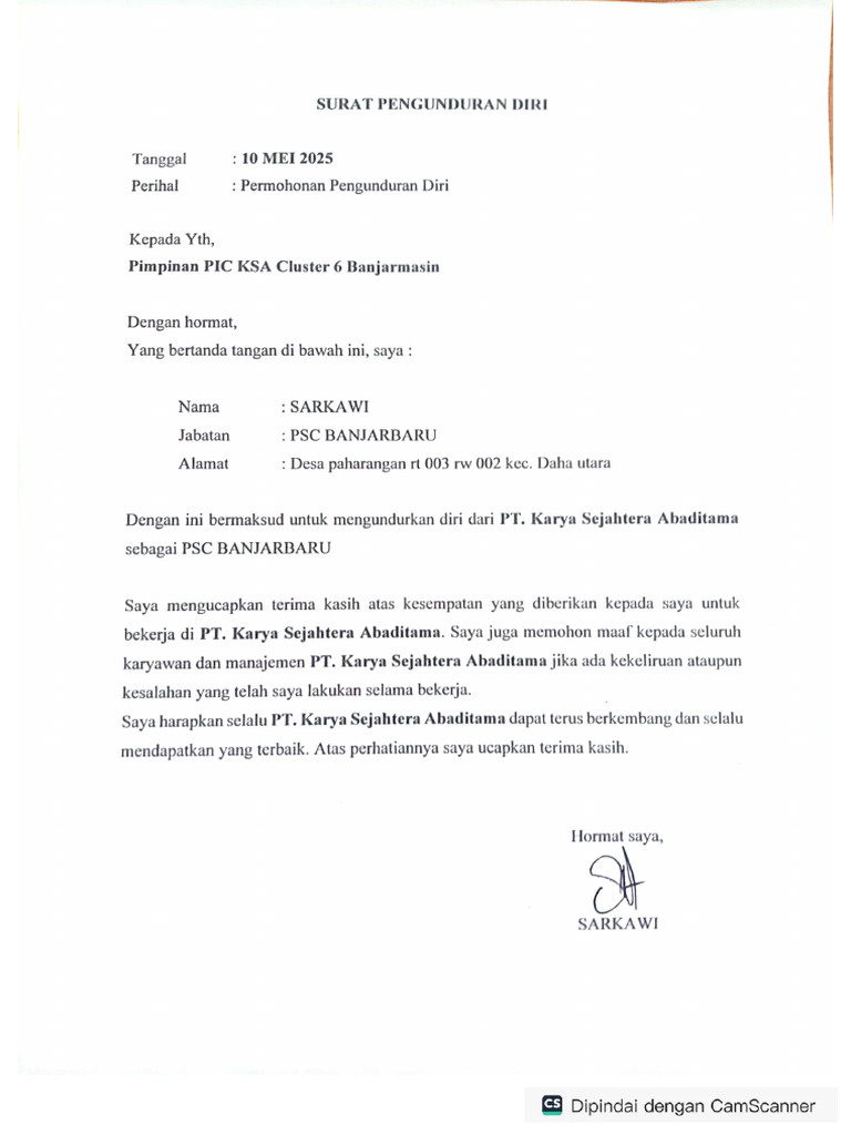 Surat Resign | PDF
