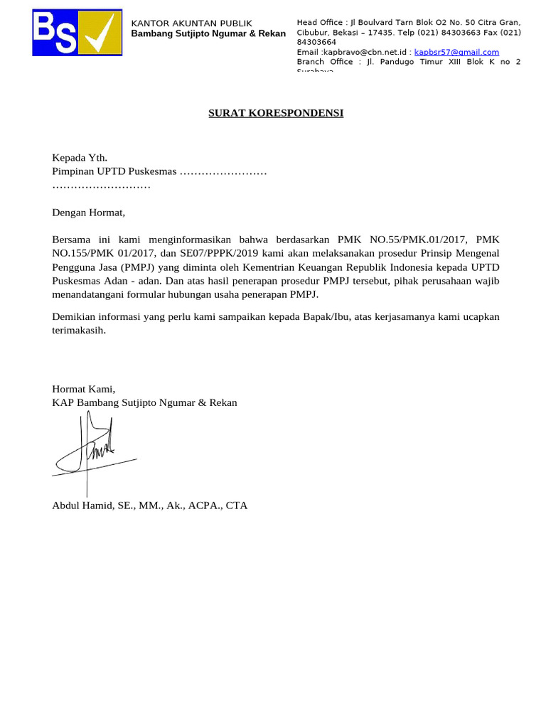 Formulir PMPJ (Kertas A4) | PDF