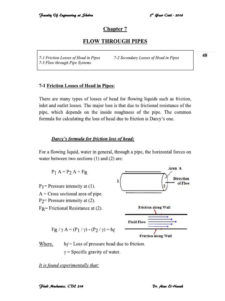Flow Through Pipes | PDF