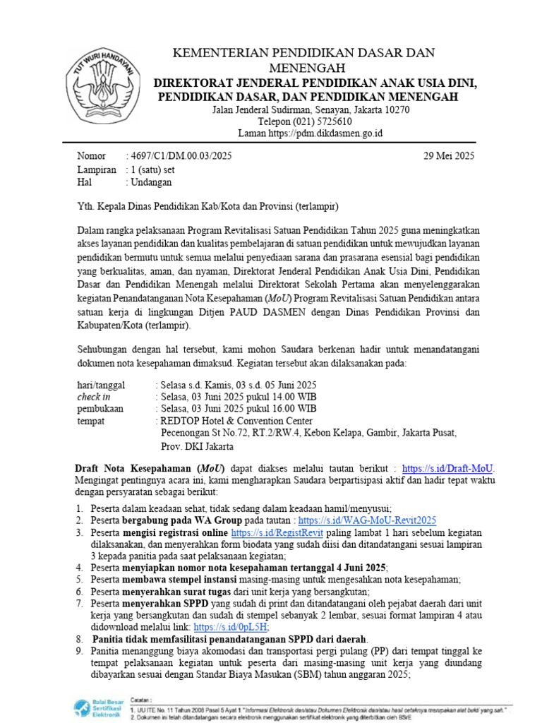 REVISI Und Penandatanganan MoU Revit Dinas ACC | PDF