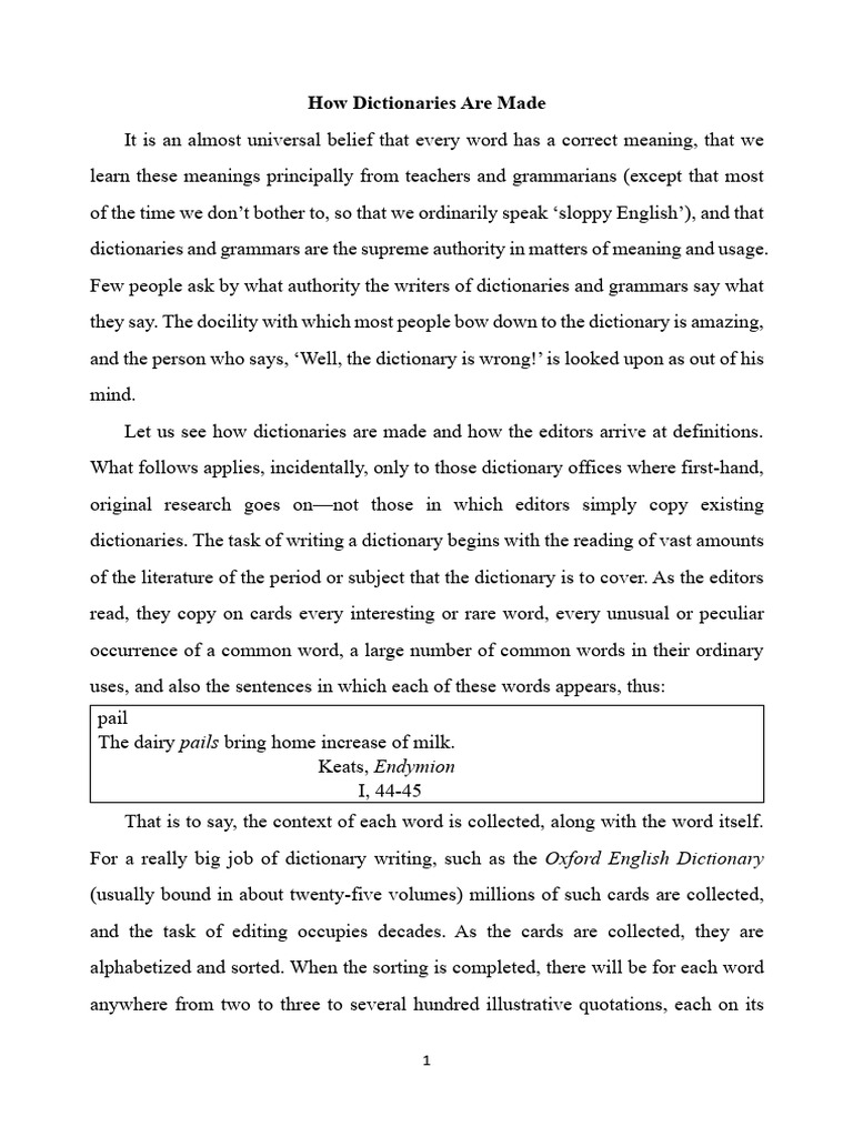 110-1 - W2 - How Dictionaries Are Made | PDF | Dictionary | Linguistics