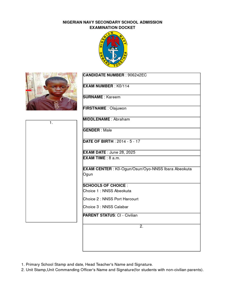 Kareem Olajuwon Examination Docket | PDF