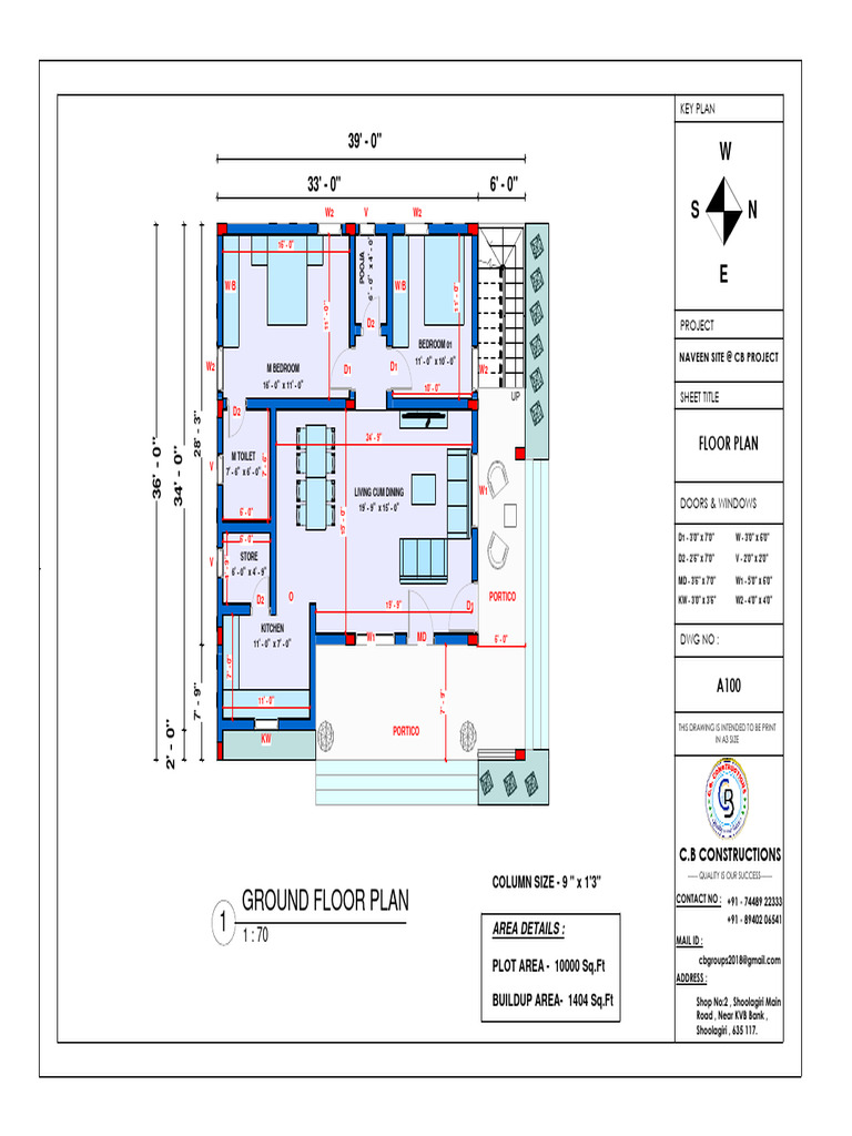 Naveen Site - Floor Plan + Center Line DWG - 220824 | PDF