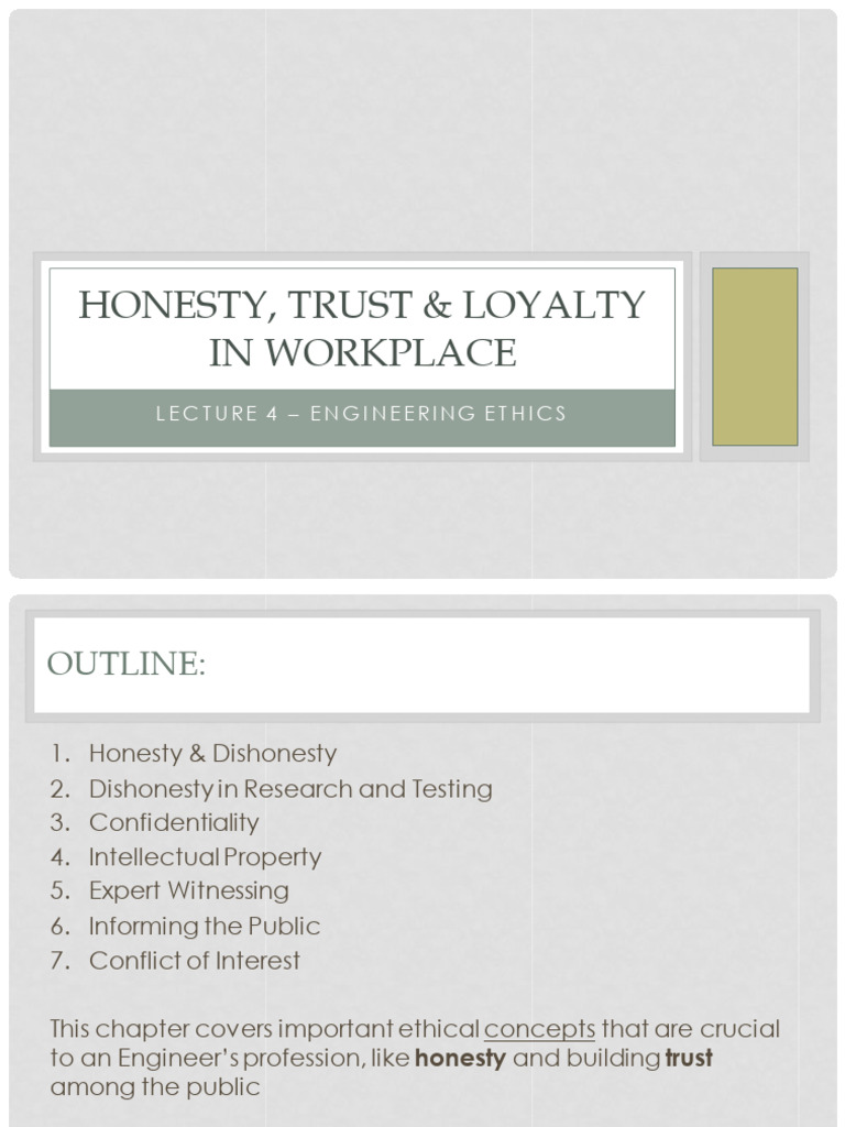 Engineering Ethics: Honesty & Trust | PDF | Deception | Dishonesty