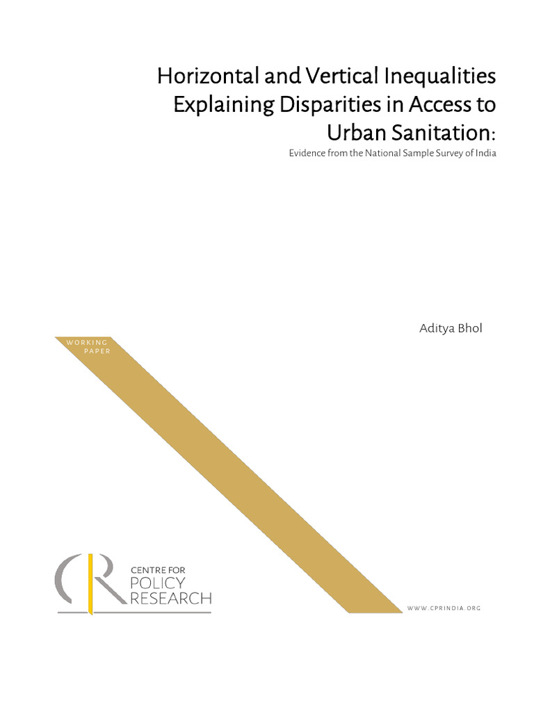 Disparities in Access To Urban Sanitation - CPR | PDF | Logistic ...