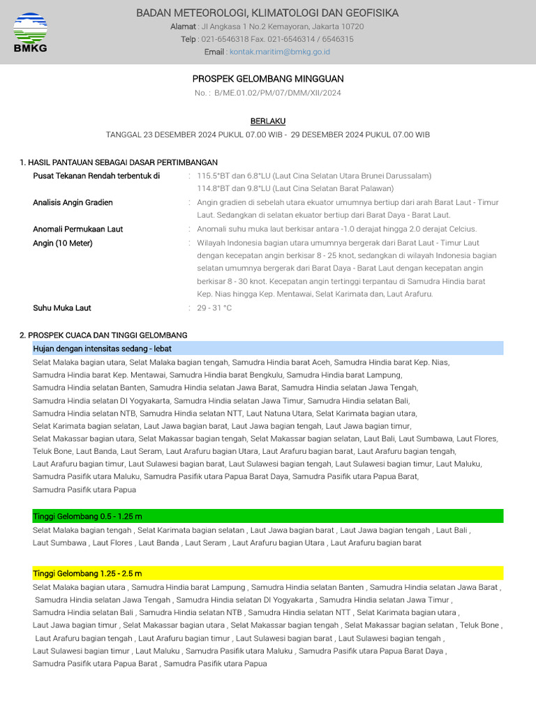 Prospek Gelombang Mingguan | PDF