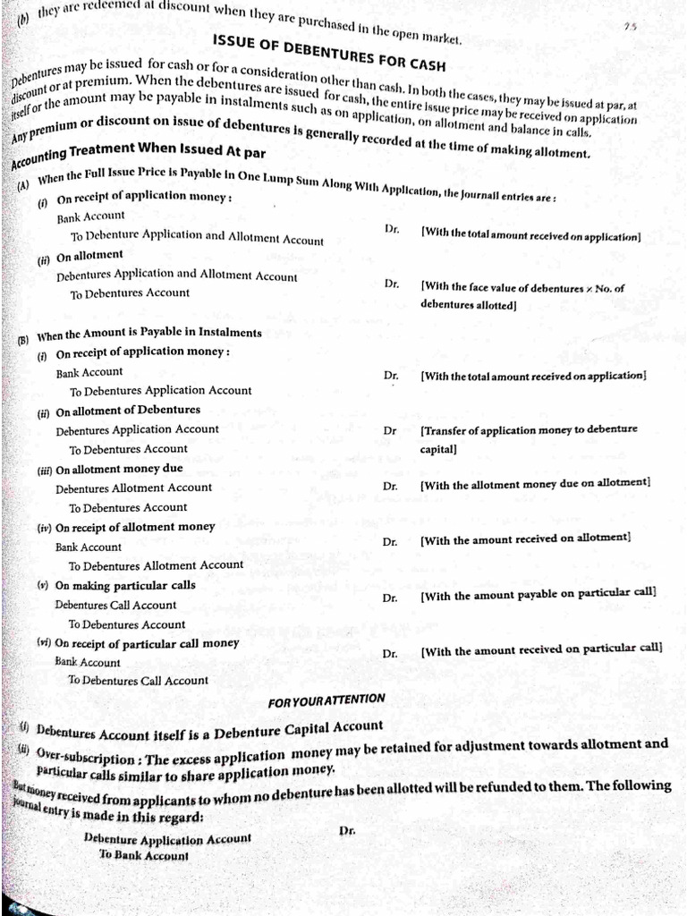 Issue of Debentures | PDF