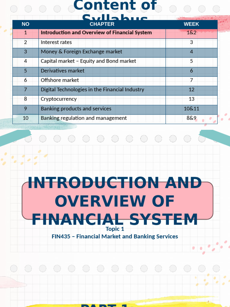 Chapter 1 (Introduction and Overview of Financial System) | PDF ...